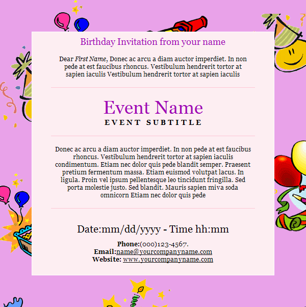 Email Invitation Template