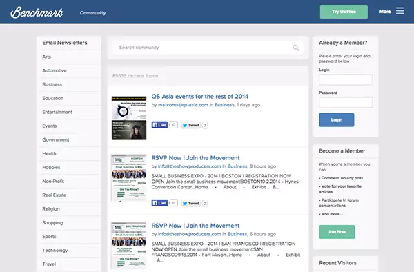 Benchmark Community Redesigned - Benchmark Email