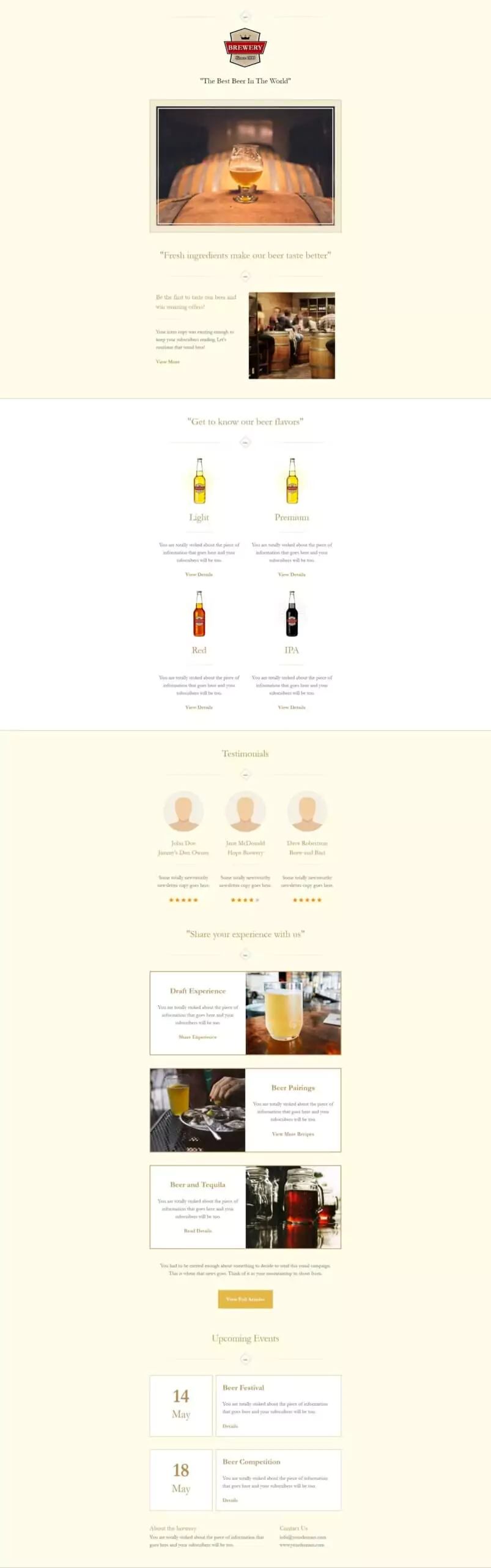 Tasting Event Email Template Benchmark Email