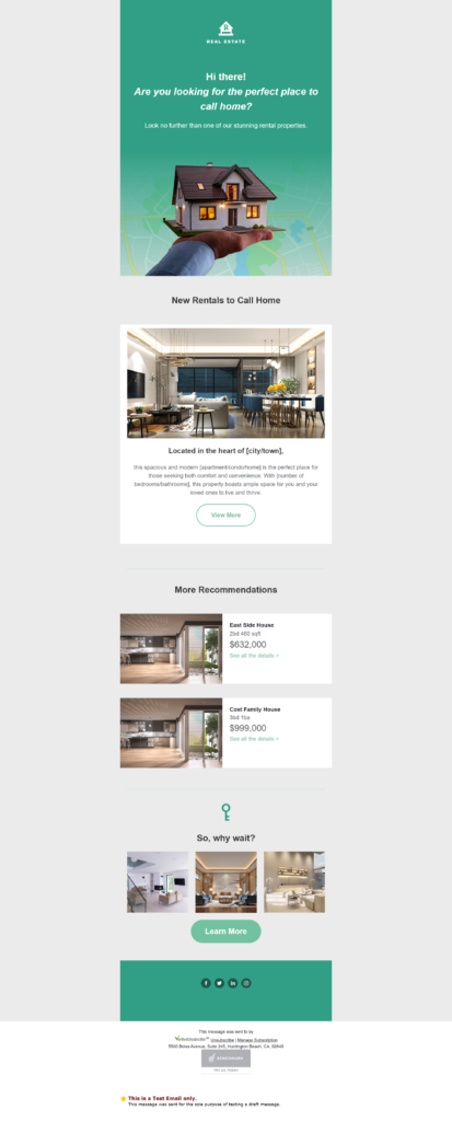 Real Estate Rentals Email Template - Benchmark Email